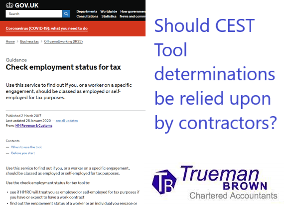 The reliability of the CEST Tool for employment status check