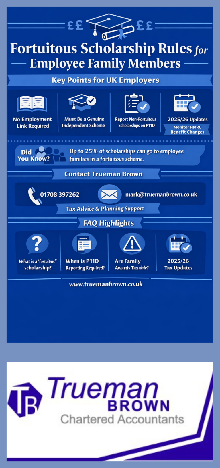 Fortuitous Scholarship Rules for Employee Family Members