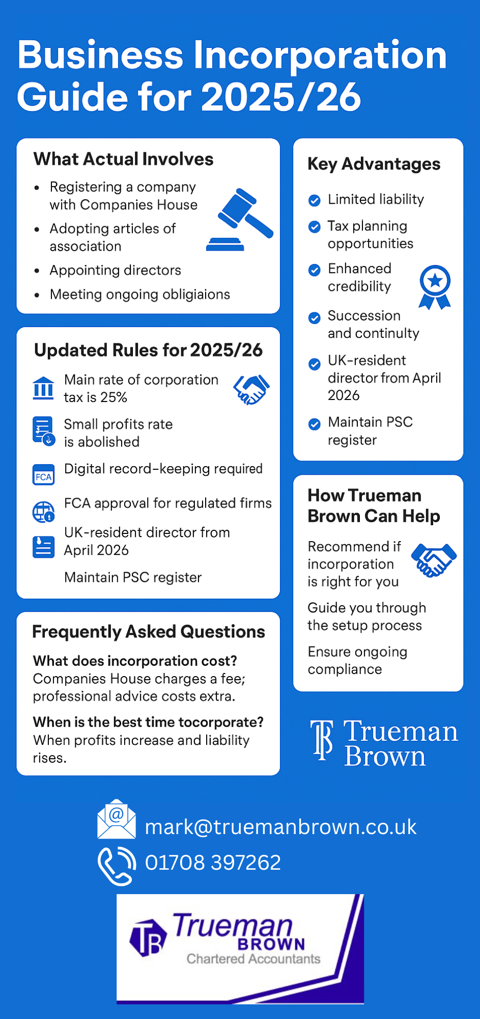 Business Incorporation Guide for 2025/26 | Trueman Brown